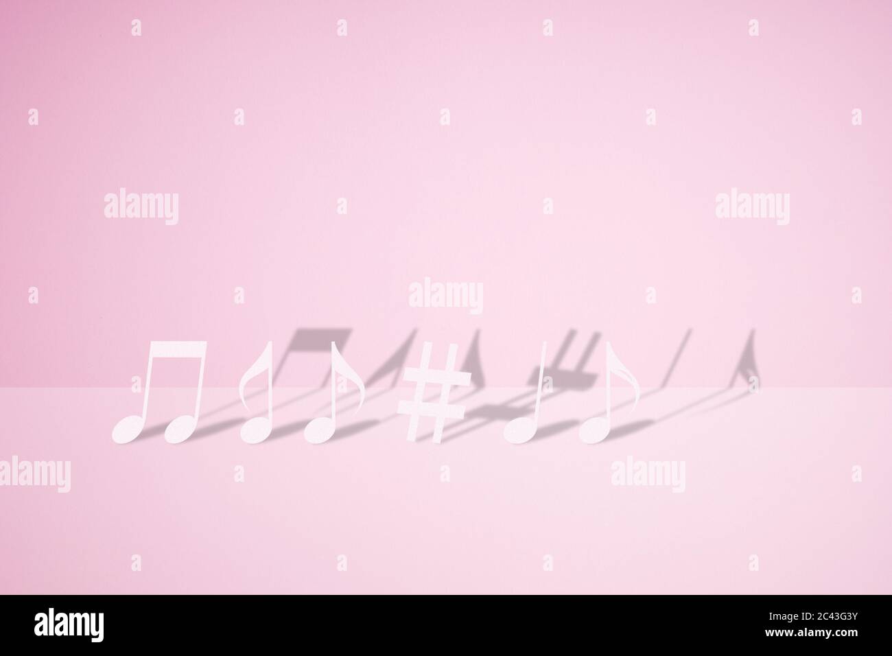 sheet music and notes made by cutting paper. Minimal concept art Stock ...