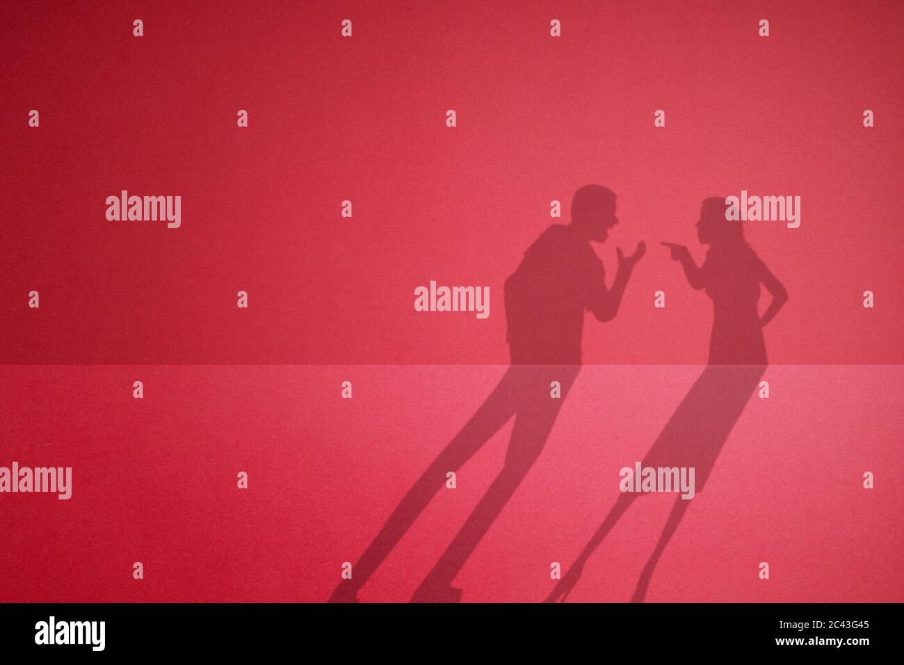 The shadow of a quarreling couple. fight between husband and wife Stock ...