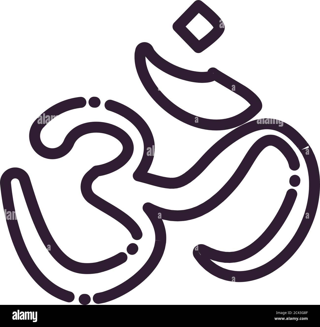 Hinduism aum letter line style icon design, Religion culture belief ...