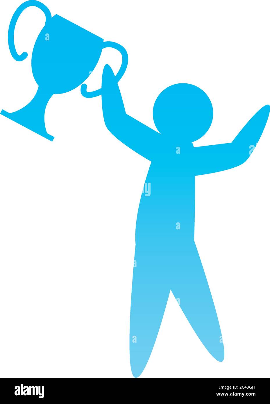 human avatar with trophy gradient style icon design, Winner first ...