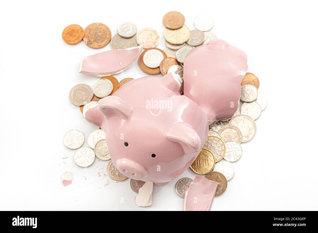 Break the bank, economic downturn and bankruptcy concept theme with a ...