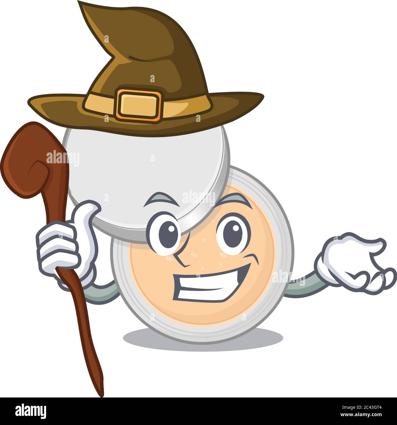 sneaky witch jar powder makeup cartoon character design Stock Vector ...