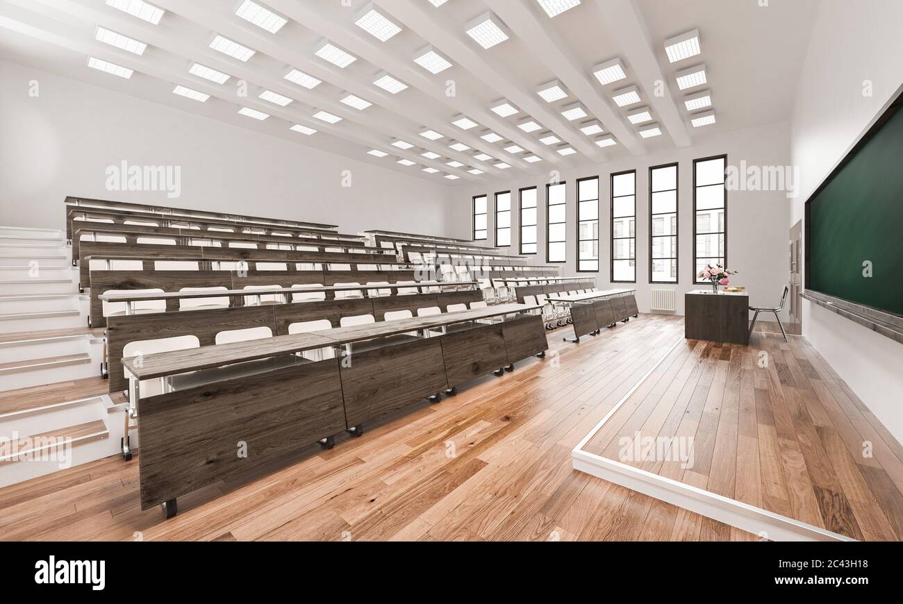 3D Rendering of a Lecture Hall Stock Photo - Alamy