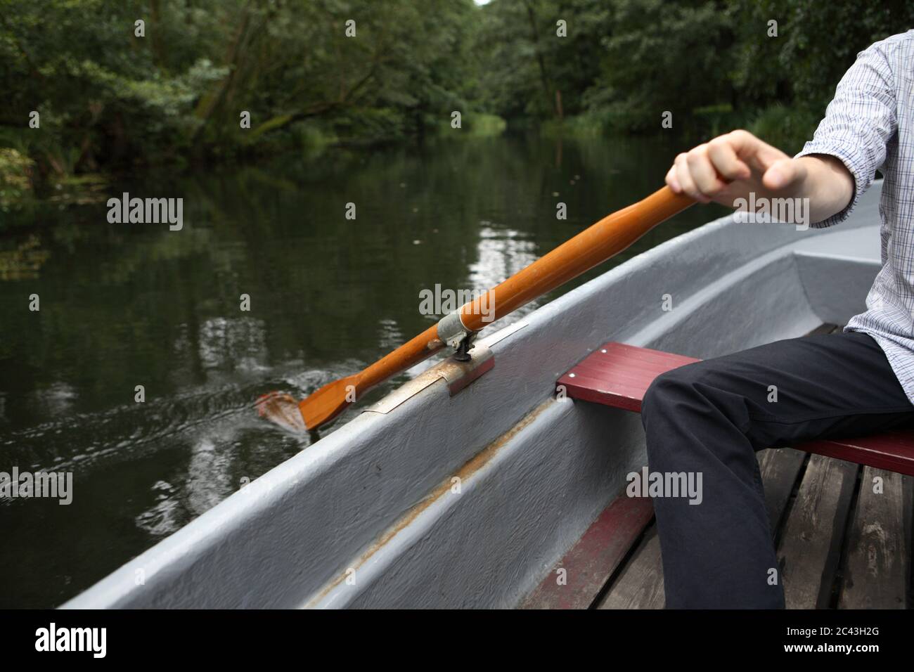 Man rowing, Spreewald, Lübbenau, Brandenburg, Germany Stock Photo - Alamy