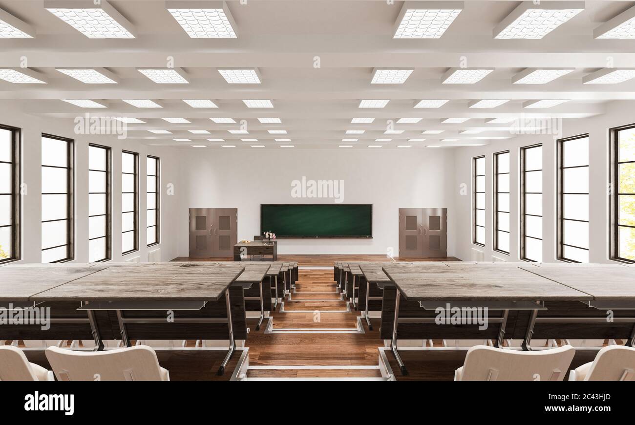3D Rendering of a Lecture Hall Stock Photo - Alamy