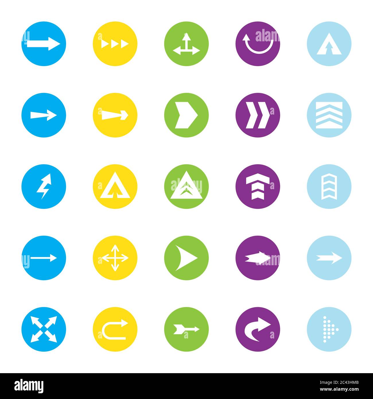 Arrows with differents directions block style icon set design of web ...