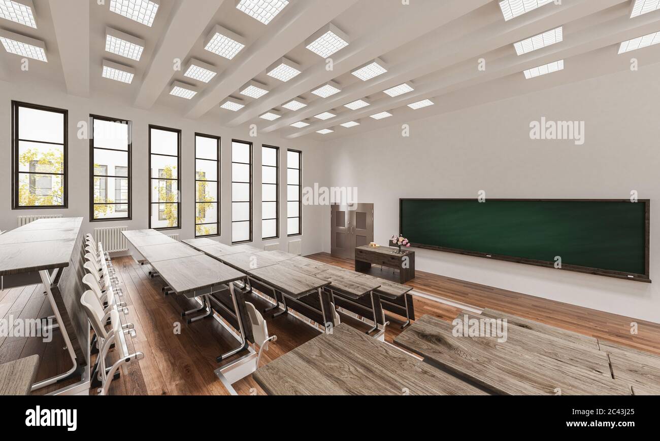 3D Rendering of a Lecture Hall Stock Photo - Alamy