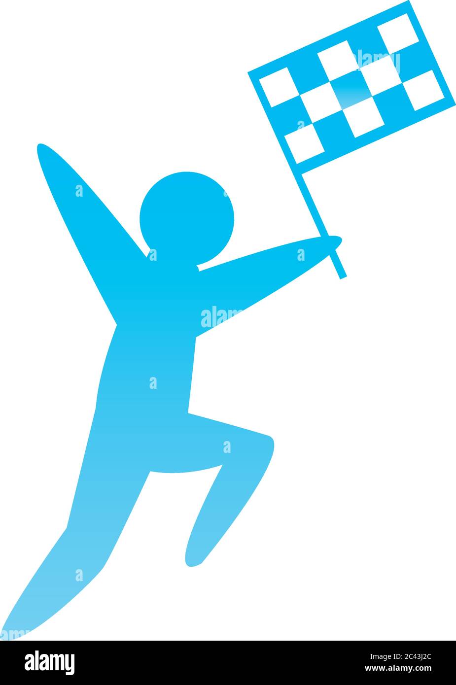 human avatar with racing flag gradient style icon design, Speed race ...