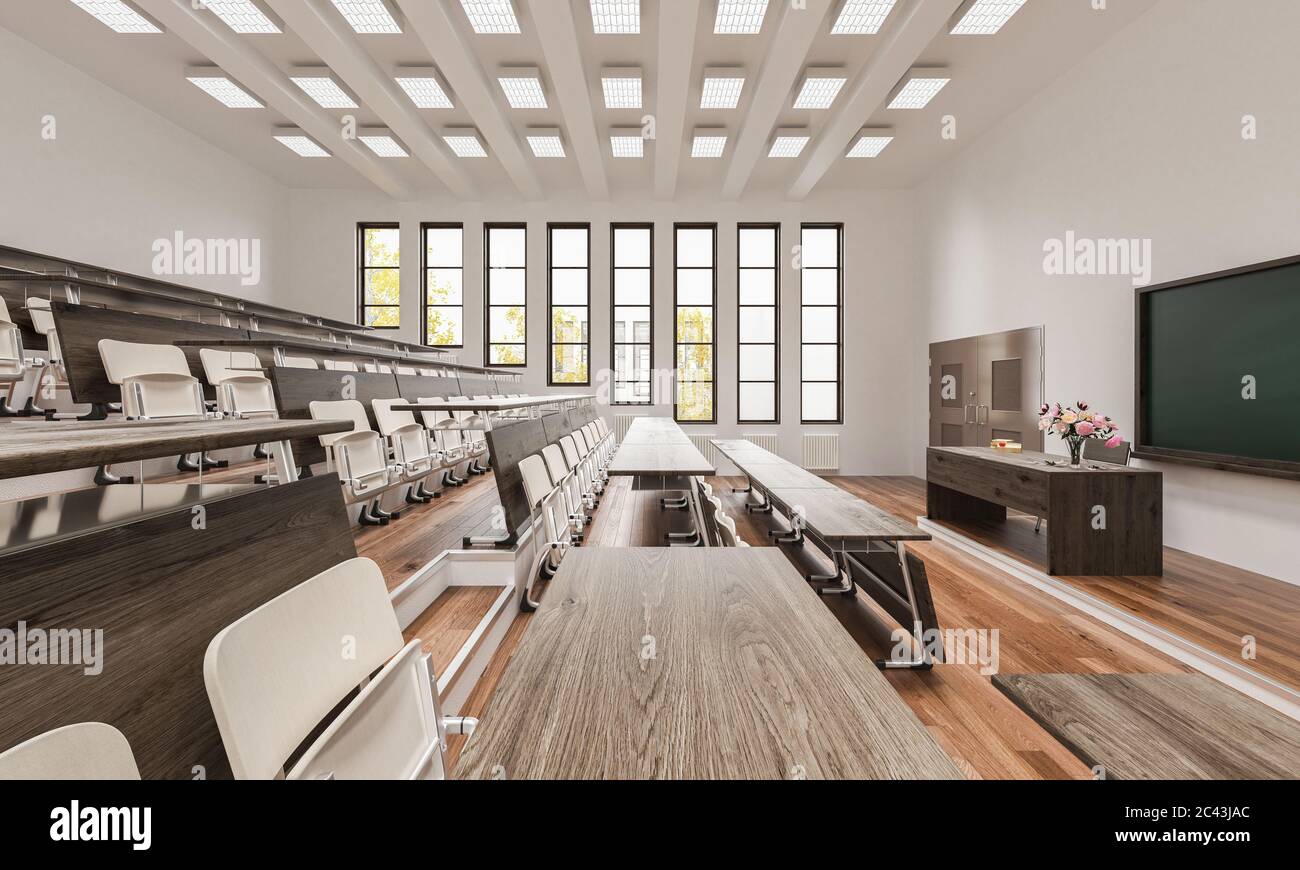 3D Rendering of a Lecture Hall Stock Photo - Alamy