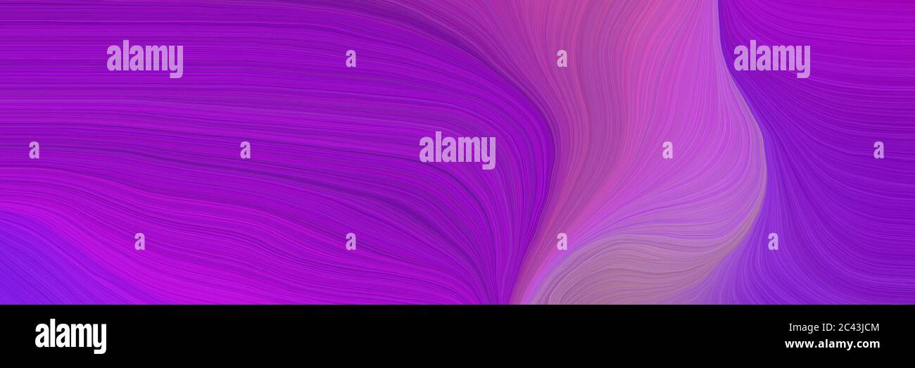 colorful vibrant creative waves graphic with curvy background illustration with dark orchid ...