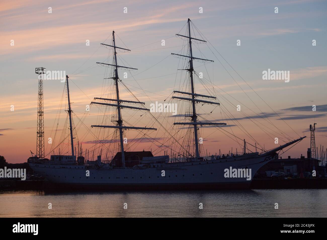 Stralsund, Germany. 16th June, 2020. The sailing ship "Gorch Fock I" is ...