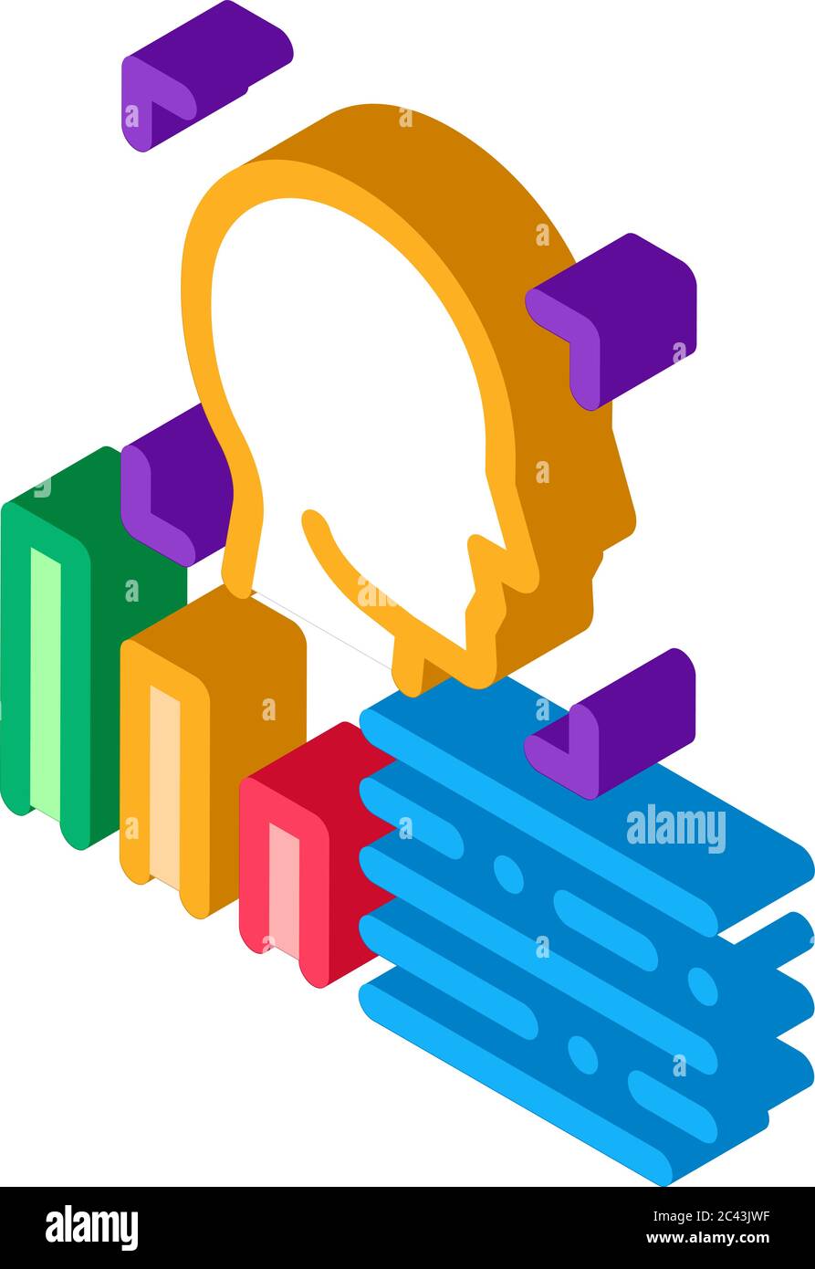 human profile information isometric icon vector illustration Stock ...