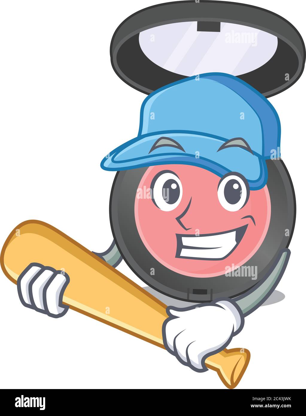 Cool pink blusher caricature picture design playing baseball Stock ...