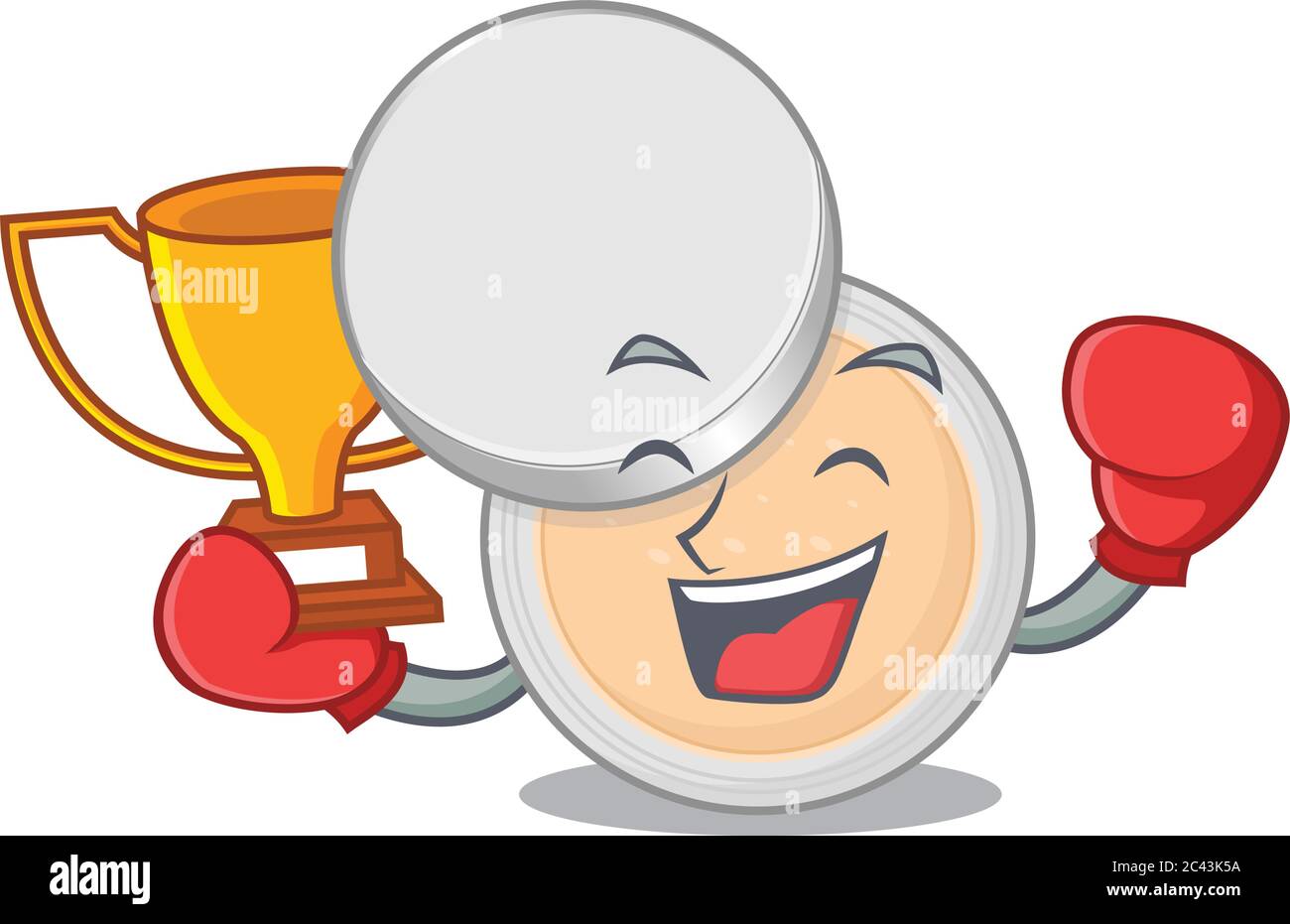 Fabulous boxing winner of jar powder makeup caricature design style ...