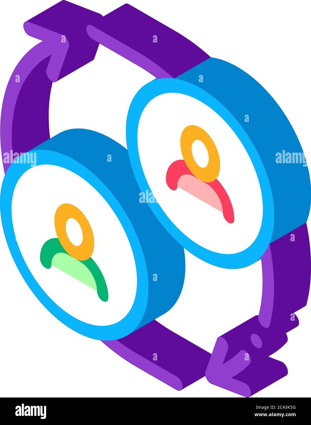 change human photo on fake isometric icon vector illustration Stock ...