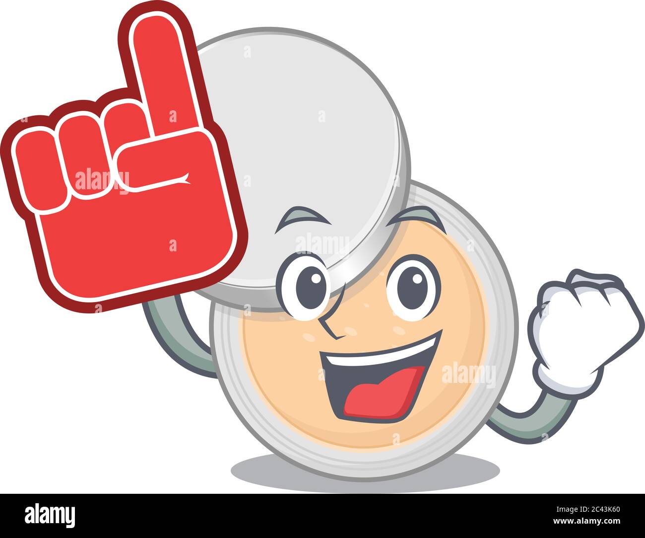 Jar powder makeup in cartoon picture design with Foam finger Stock ...
