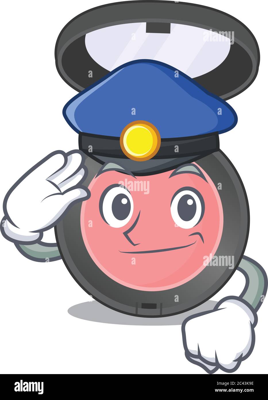 A handsome Police officer cartoon picture of pink blusher with a blue ...