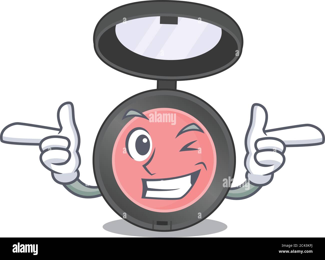 Caricature design concept of pink blusher with funny wink eye Stock ...