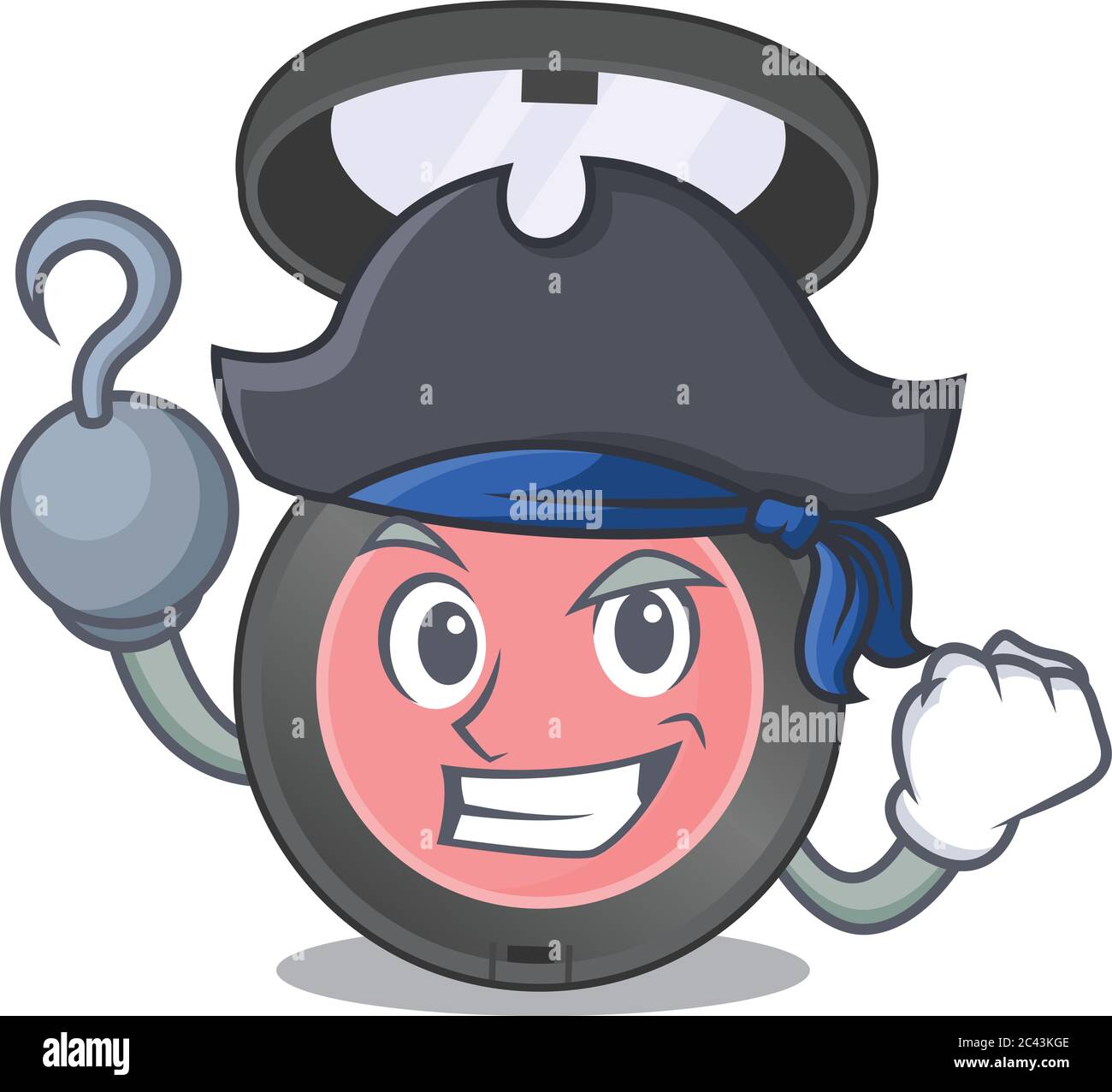 one hook hands Pirate character pink blusher cartoon design Stock ...