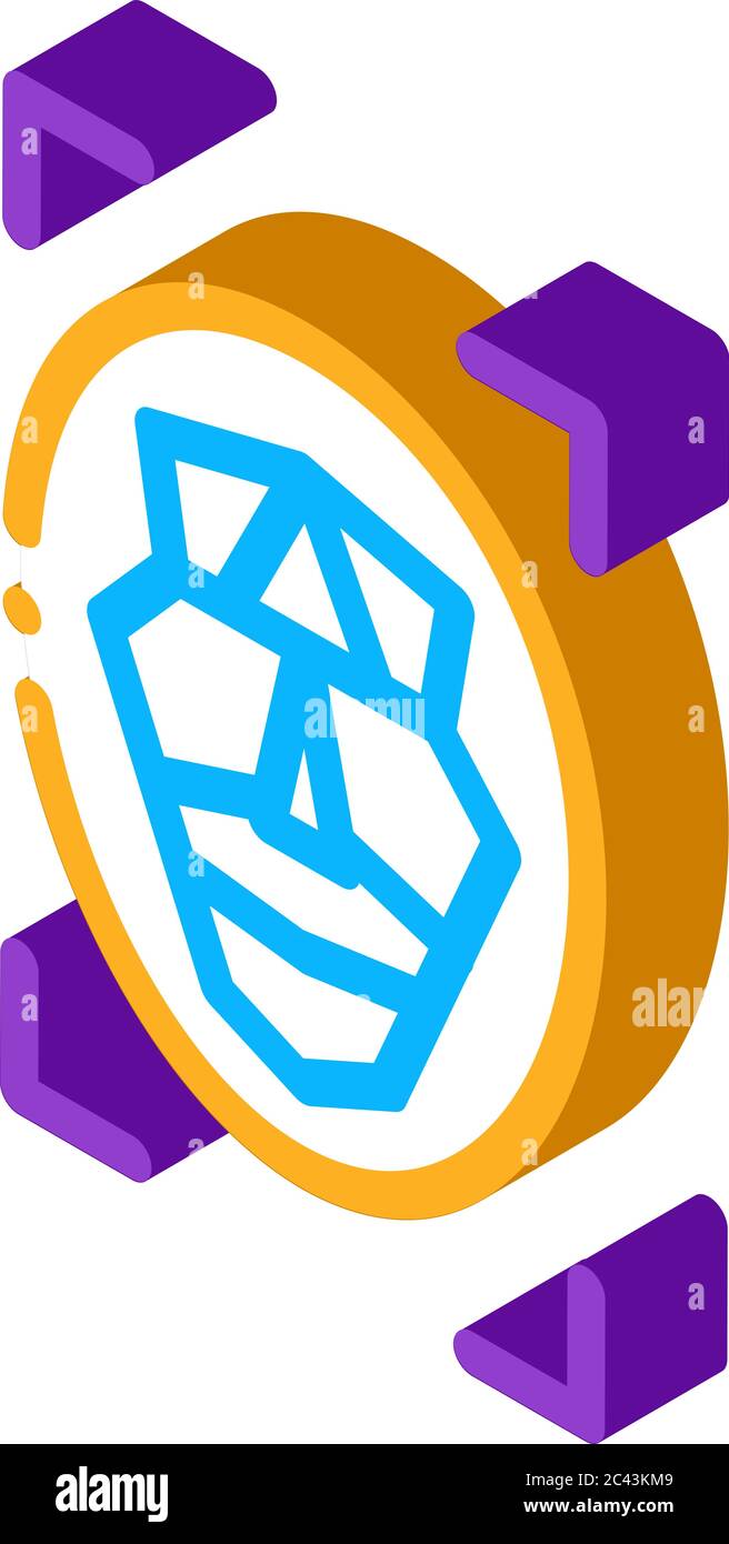 facial recognition technology isometric icon vector illustration Stock ...