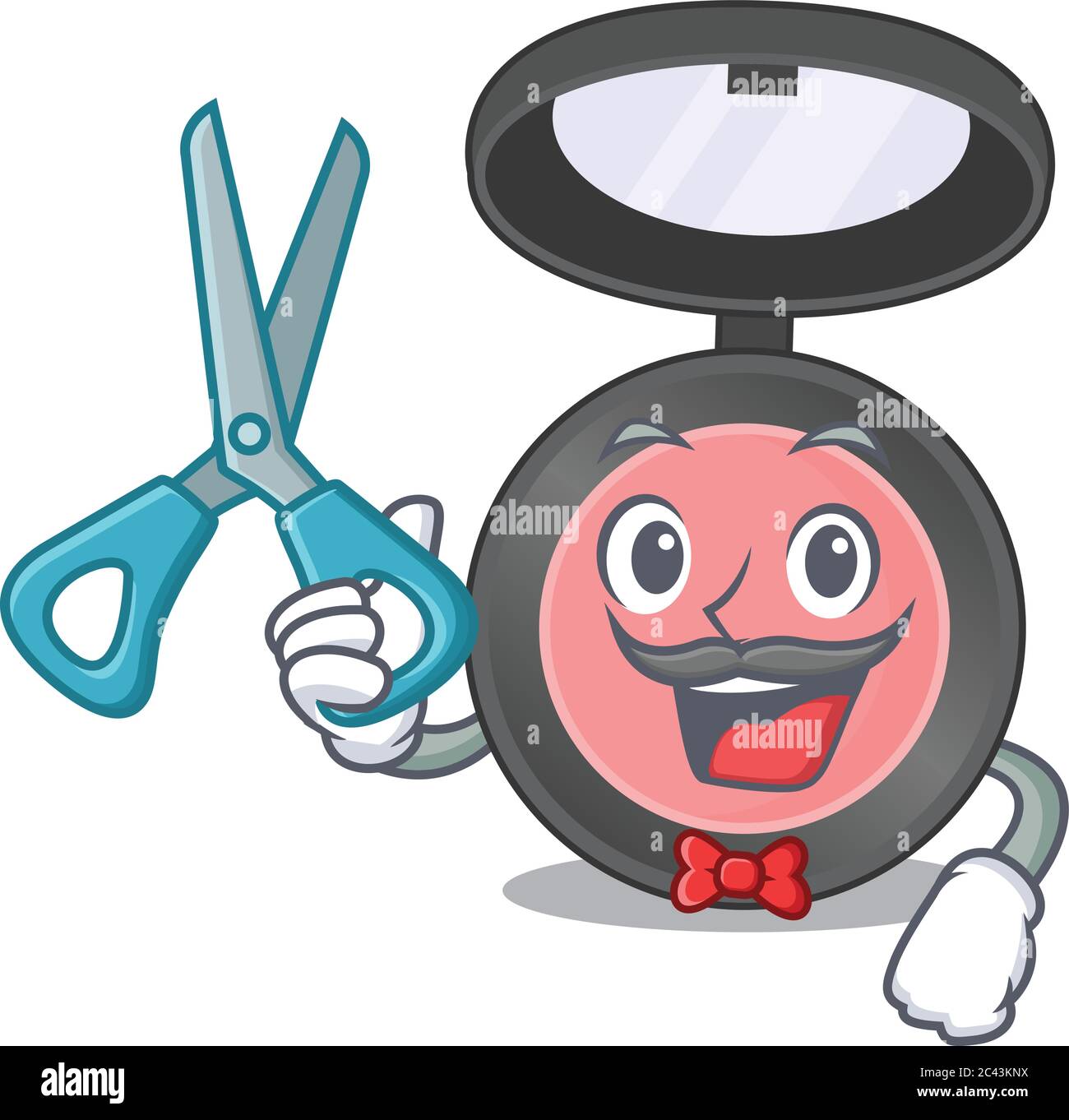 talented barber cartoon character design working in the barbershop ...