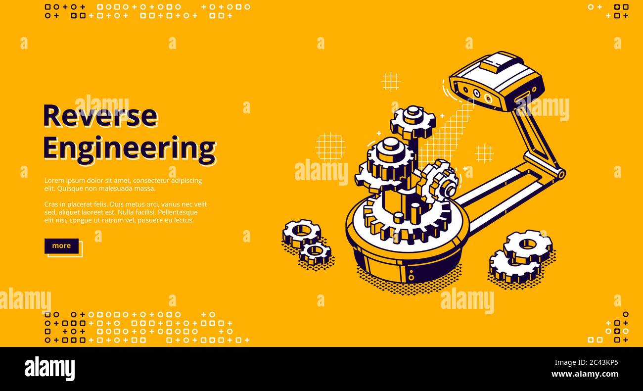 Reverse engineering banner. Concept of disassemble product and research ...