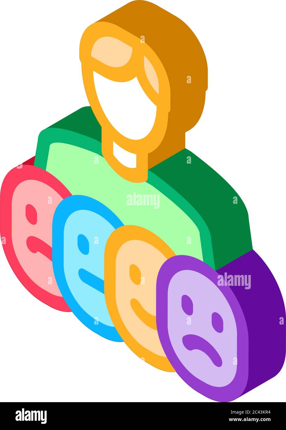 human deepfake many faces isometric icon vector illustration Stock ...