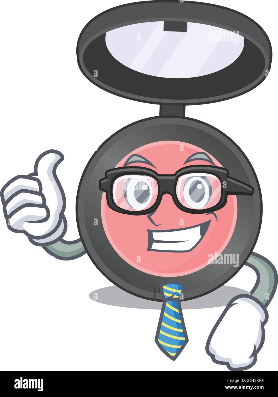 cartoon mascot style of pink blusher Businessman with glasses and tie ...