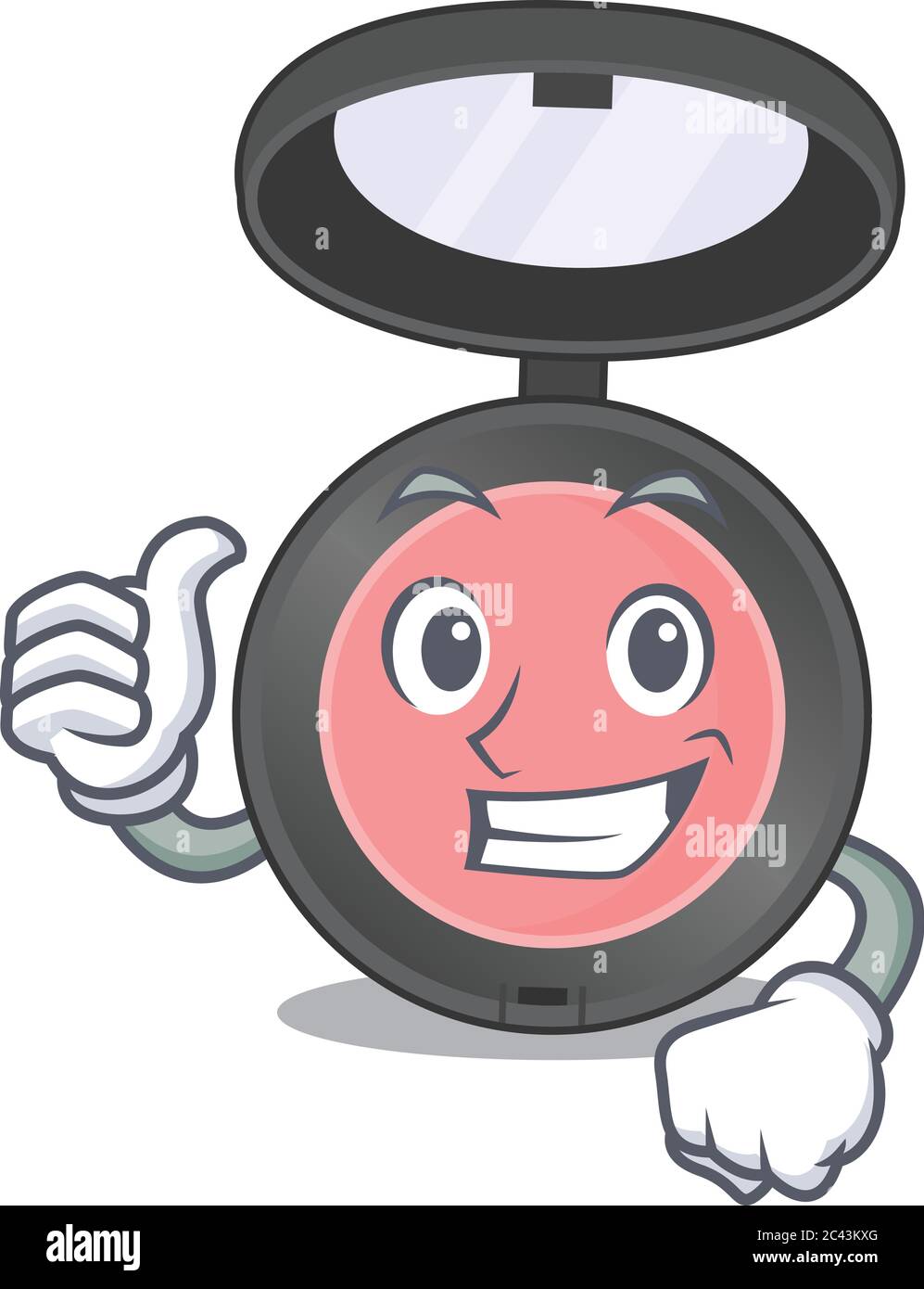 Pink blusher cartoon picture design showing OK finger pose Stock Vector ...