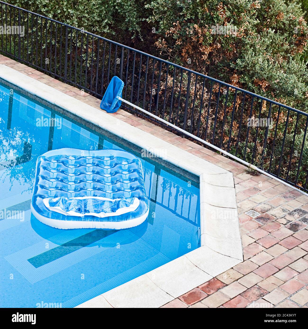 Air mattress in the swimming pool, French Riviera, France Stock Photo ...