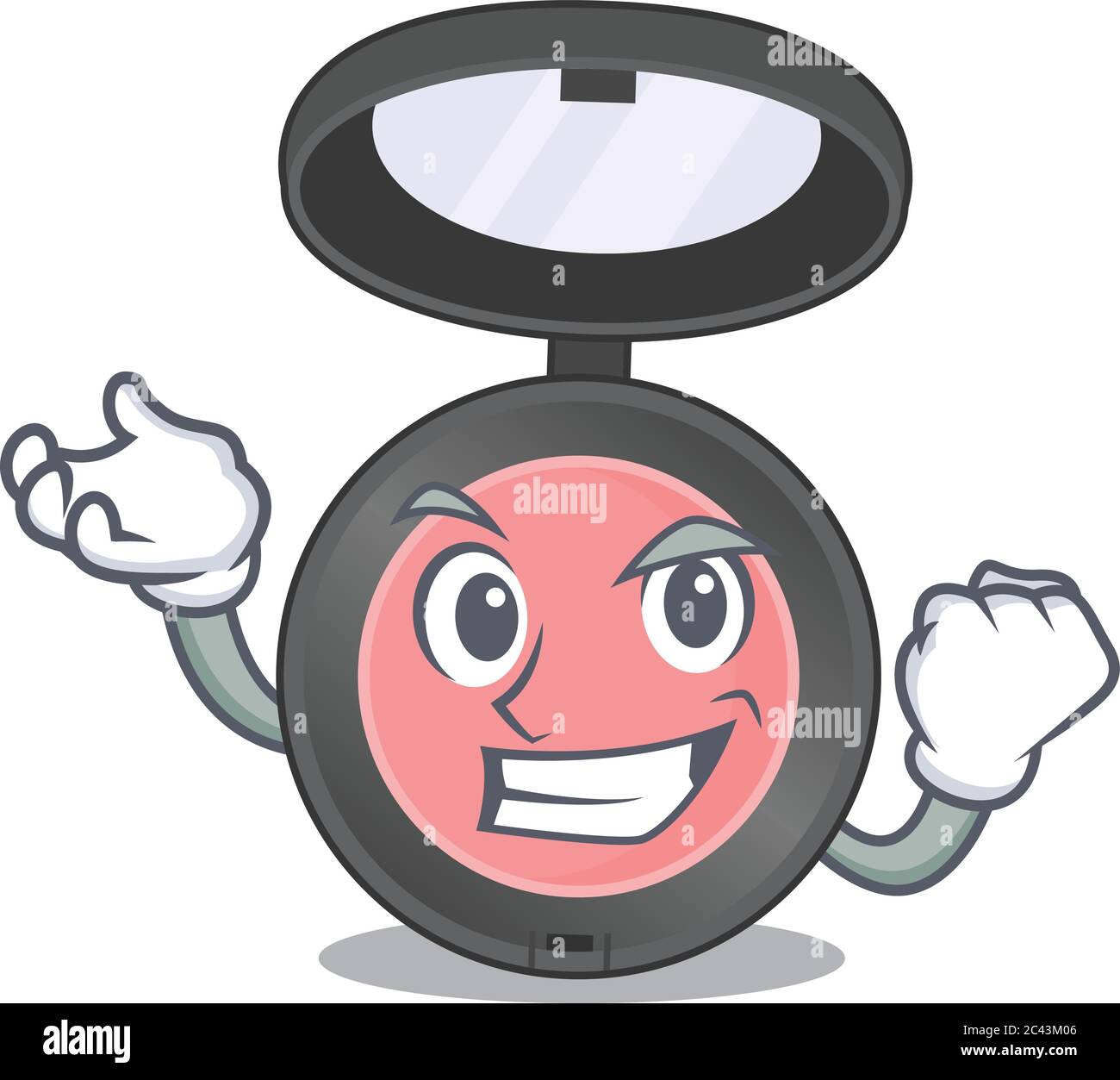 A caricature design concept of pink blusher with happy face Stock ...
