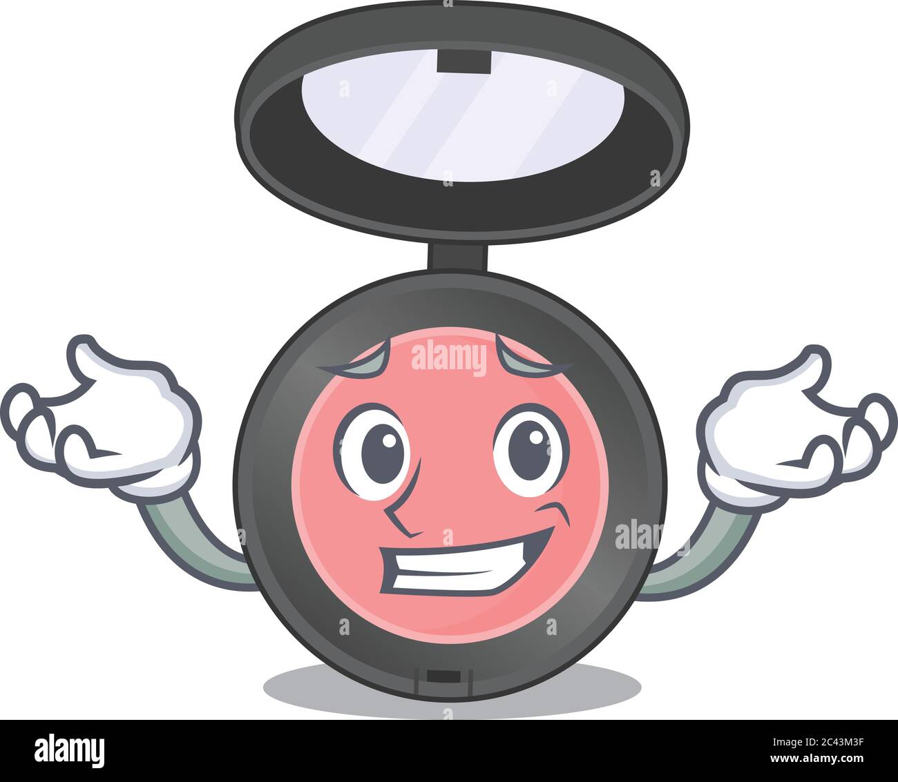 A sweet picture of grinning pink blusher caricature design style Stock ...