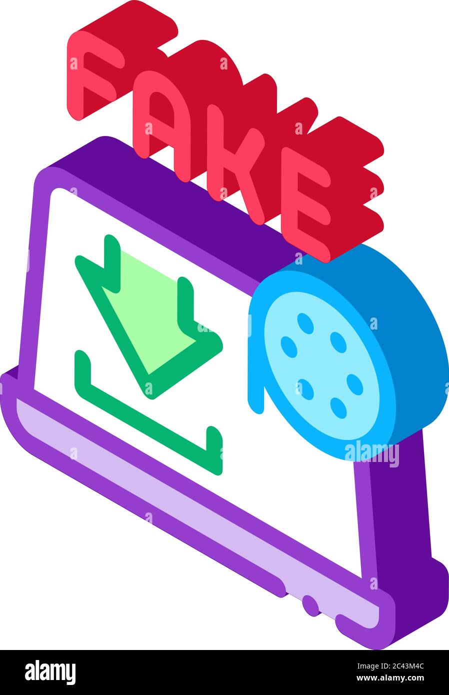 downloading fake video isometric icon vector illustration Stock Vector ...