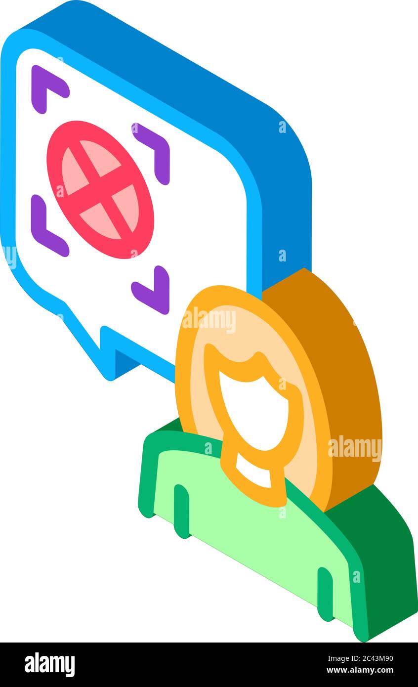 woman refusal mark isometric icon vector illustration Stock Vector ...