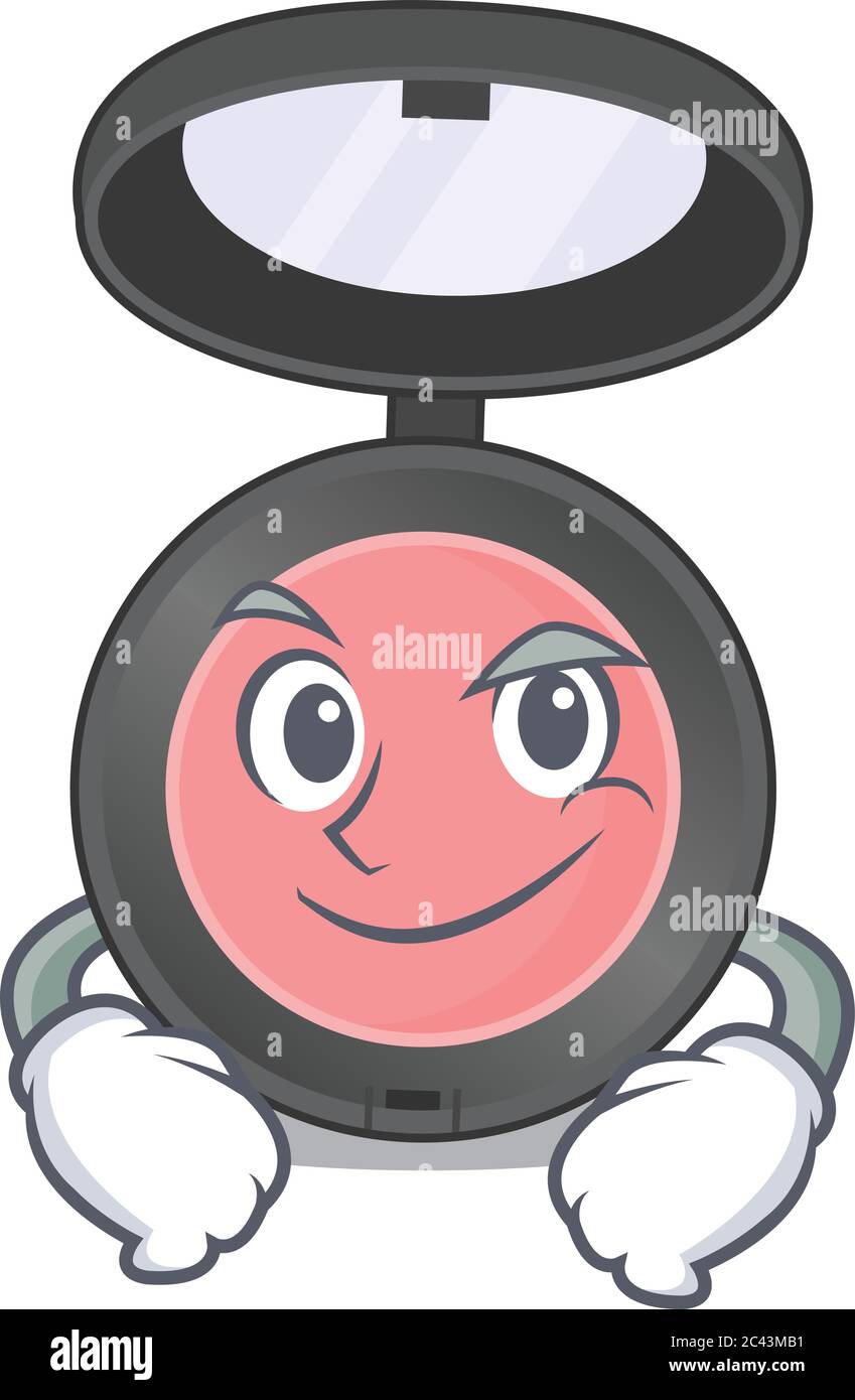 A cute caricature picture of pink blusher having confident gesture ...