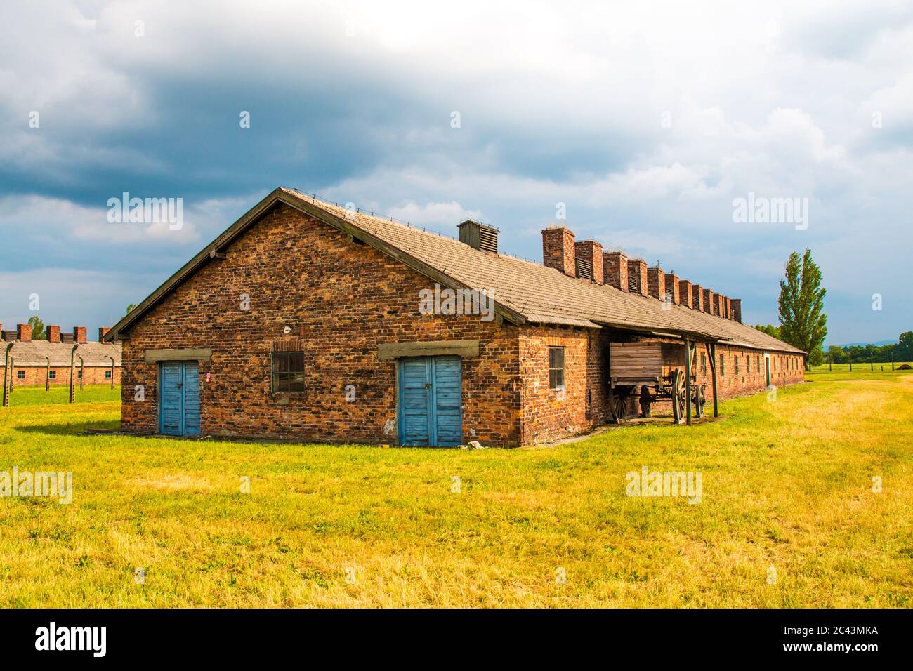 Auschwitz-Birkenau concentration camp. Death barrack. Jewish ...