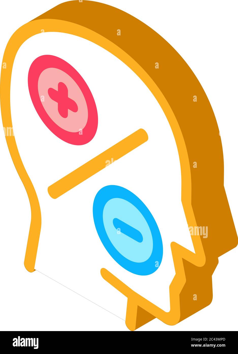 human head plus minus isometric icon vector illustration Stock Vector ...
