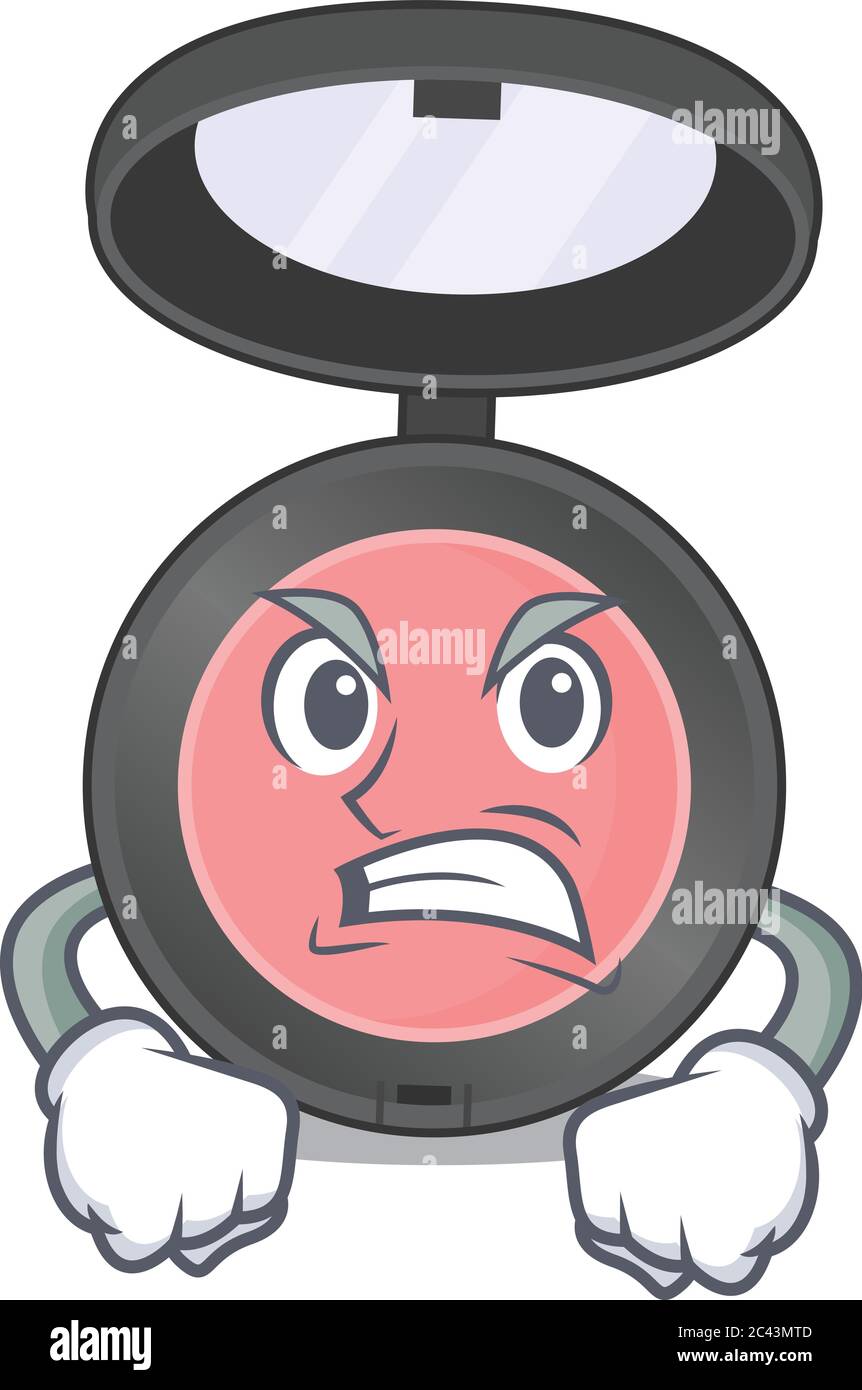 A cartoon picture style of pink blusher having a mad face Stock Vector ...