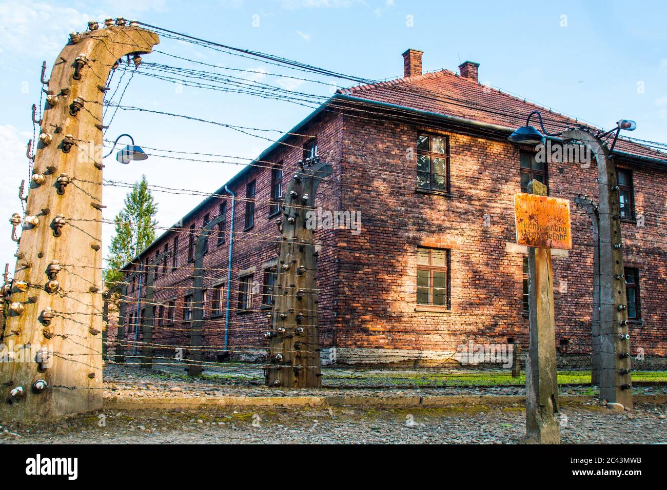 Auschwitz-Birkenau concentration camp. Death barrack. Jewish ...
