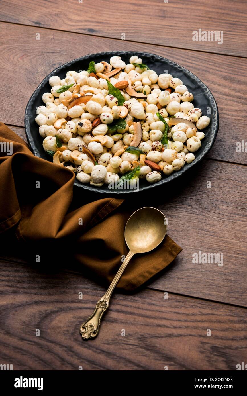 Healthy Phool Makhana Chiwda is a quick and easy snack food Stock Photo ...