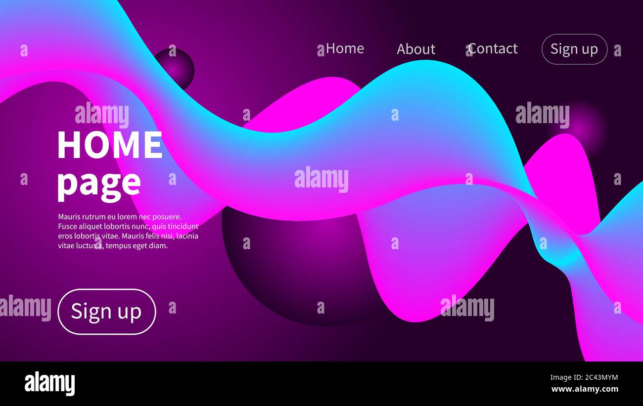 Home page, landing page for website, abstract futuristic background ...