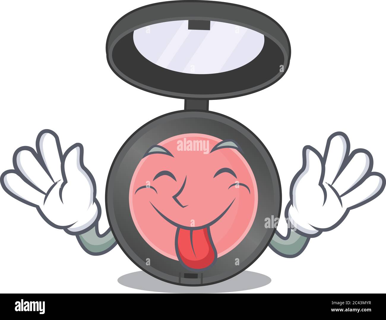 amusing pink blusher cartoon picture style with tongue out face Stock ...