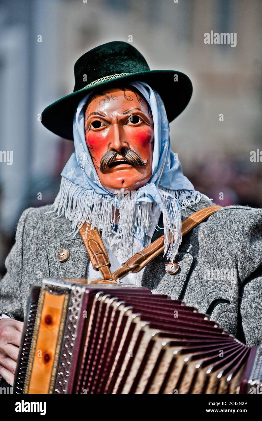 Clamp stirrer on a traditional carnival parade, Bavaria, Germany Stock ...