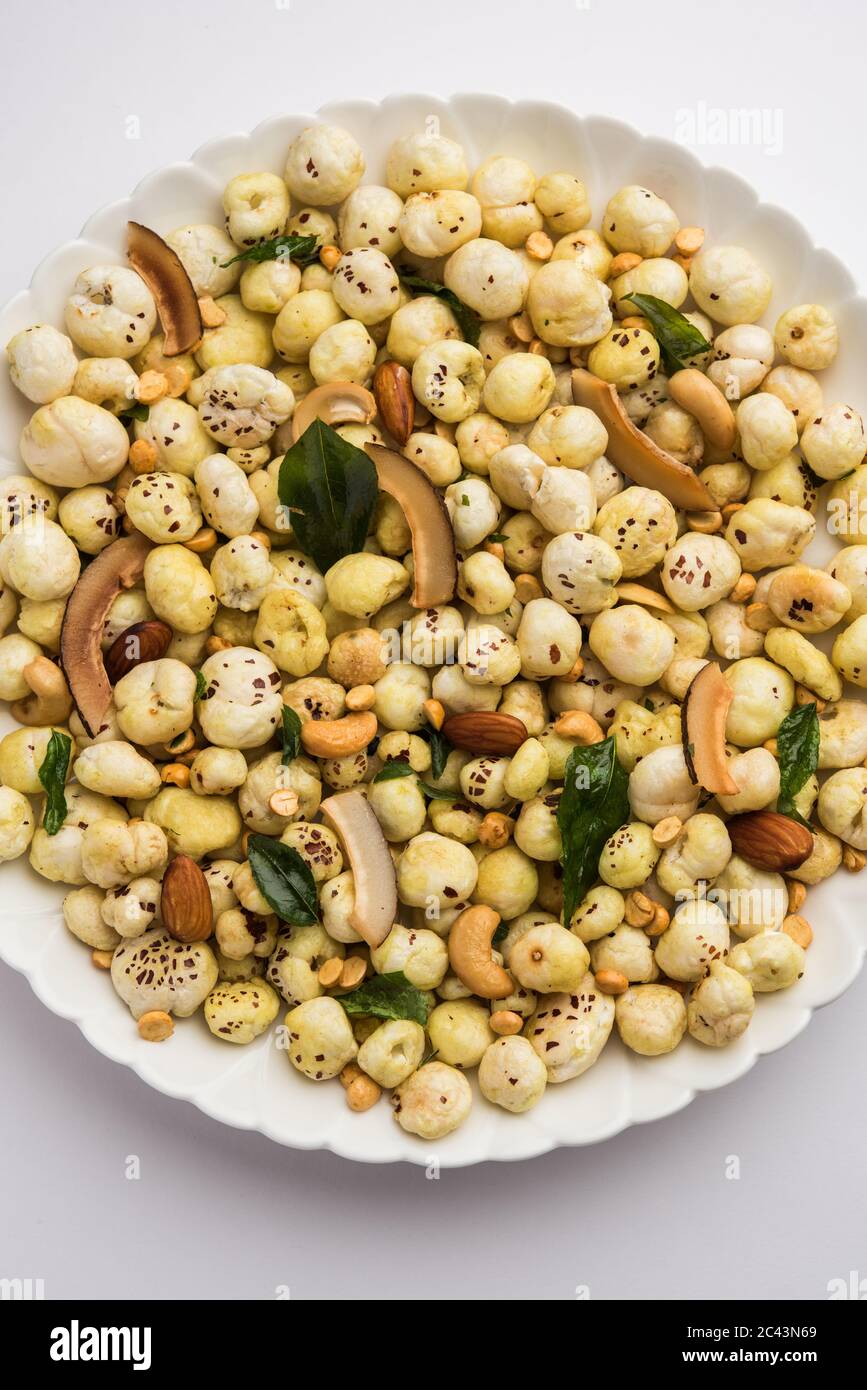 Healthy Phool Makhana Chiwda is a quick and easy snack food Stock Photo ...