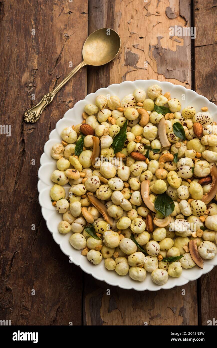 Healthy Phool Makhana Chiwda is a quick and easy snack food Stock Photo ...
