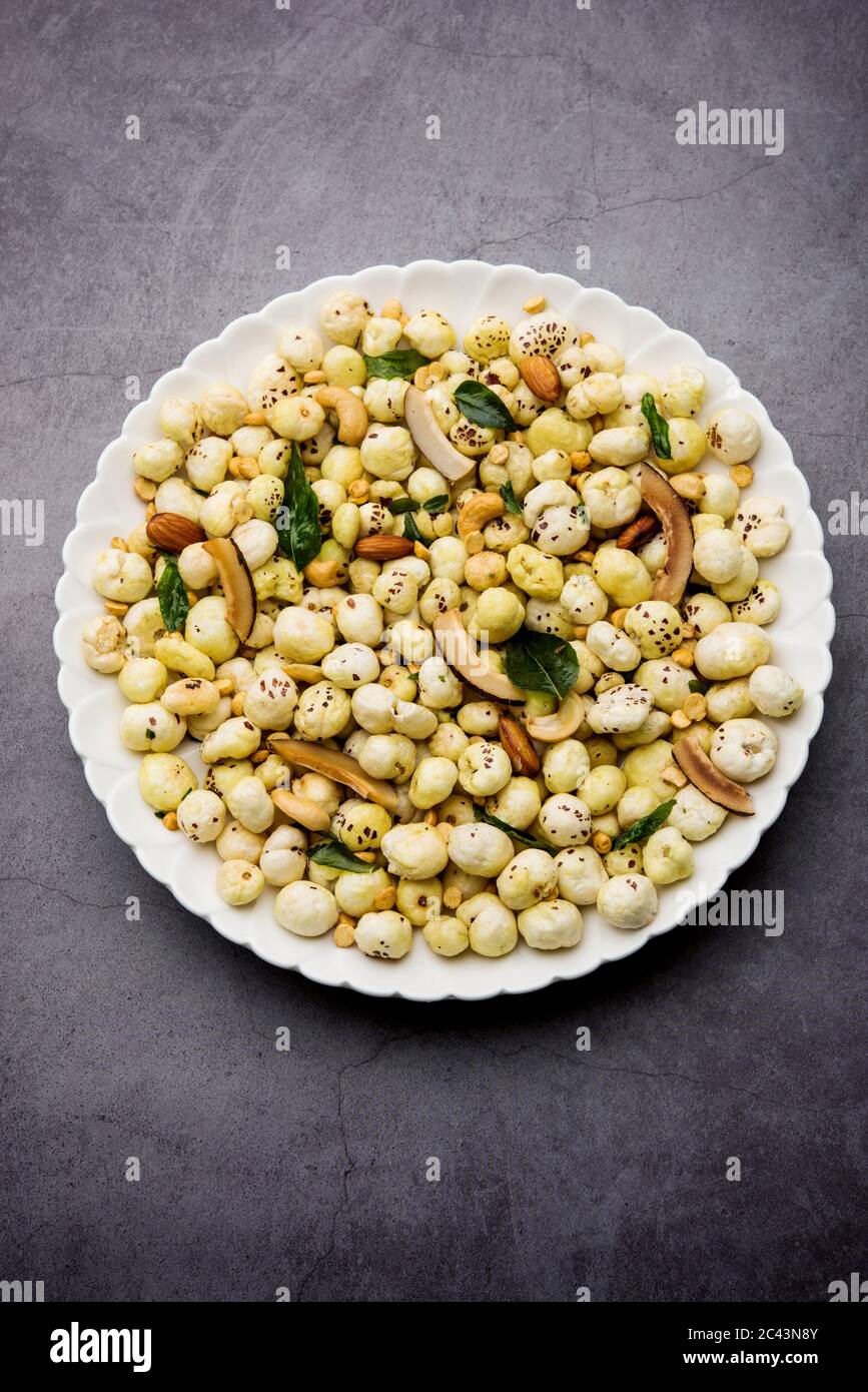 Healthy Phool Makhana Chiwda is a quick and easy snack food Stock Photo ...