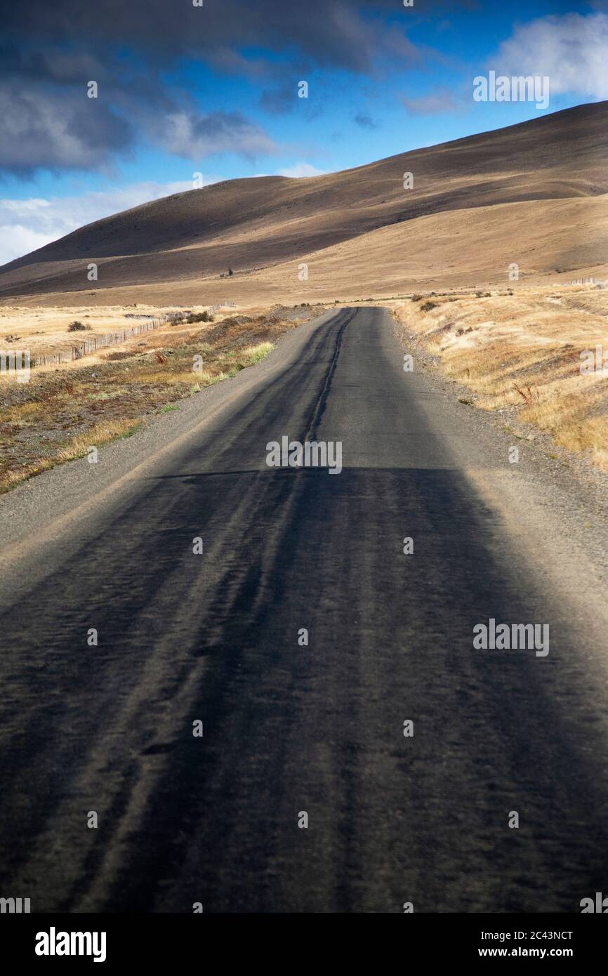 Empty country road, Patagonia, Chile Stock Photo - Alamy