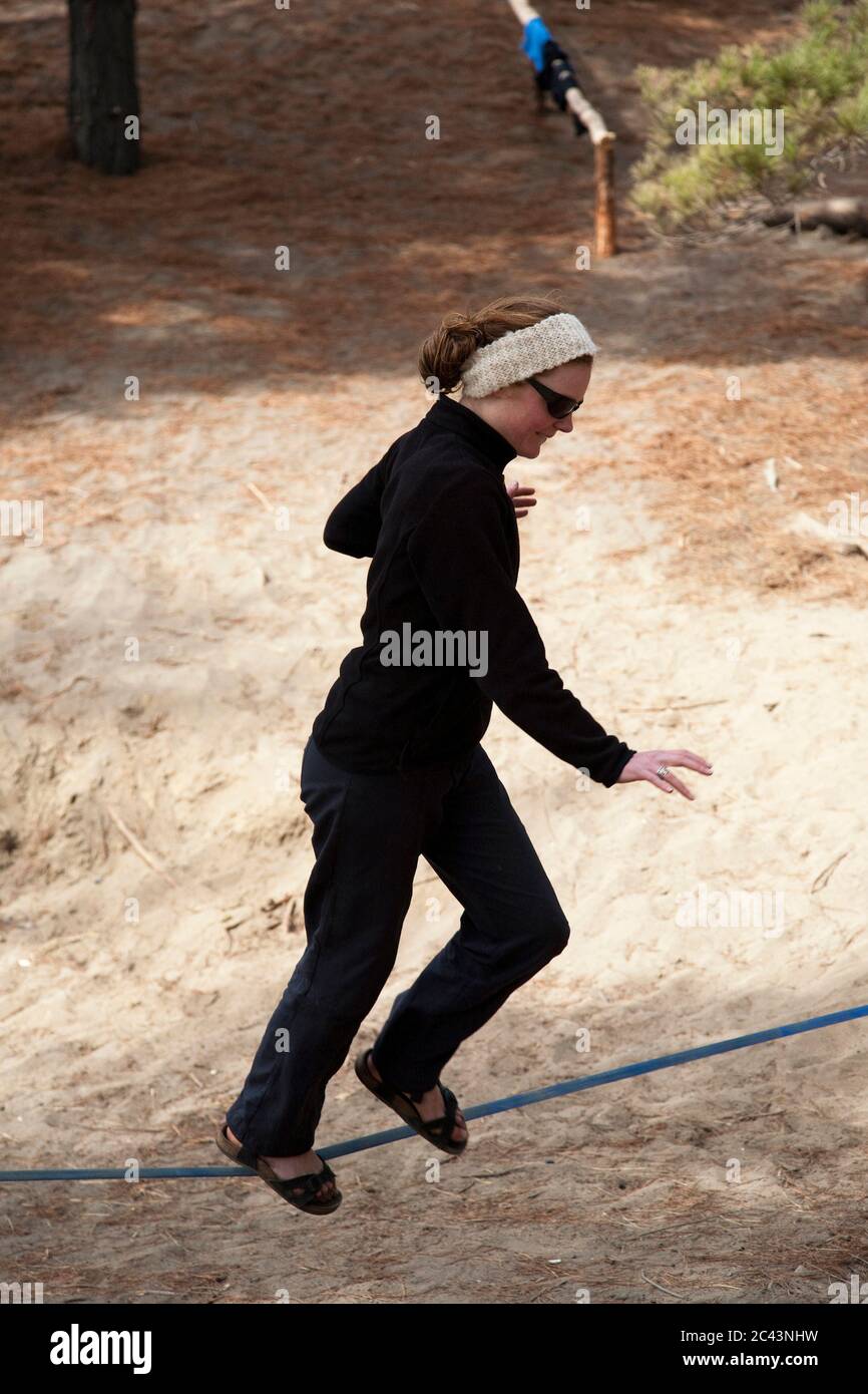 Woman falls from a rope, Patagonia, Chile Stock Photo - Alamy