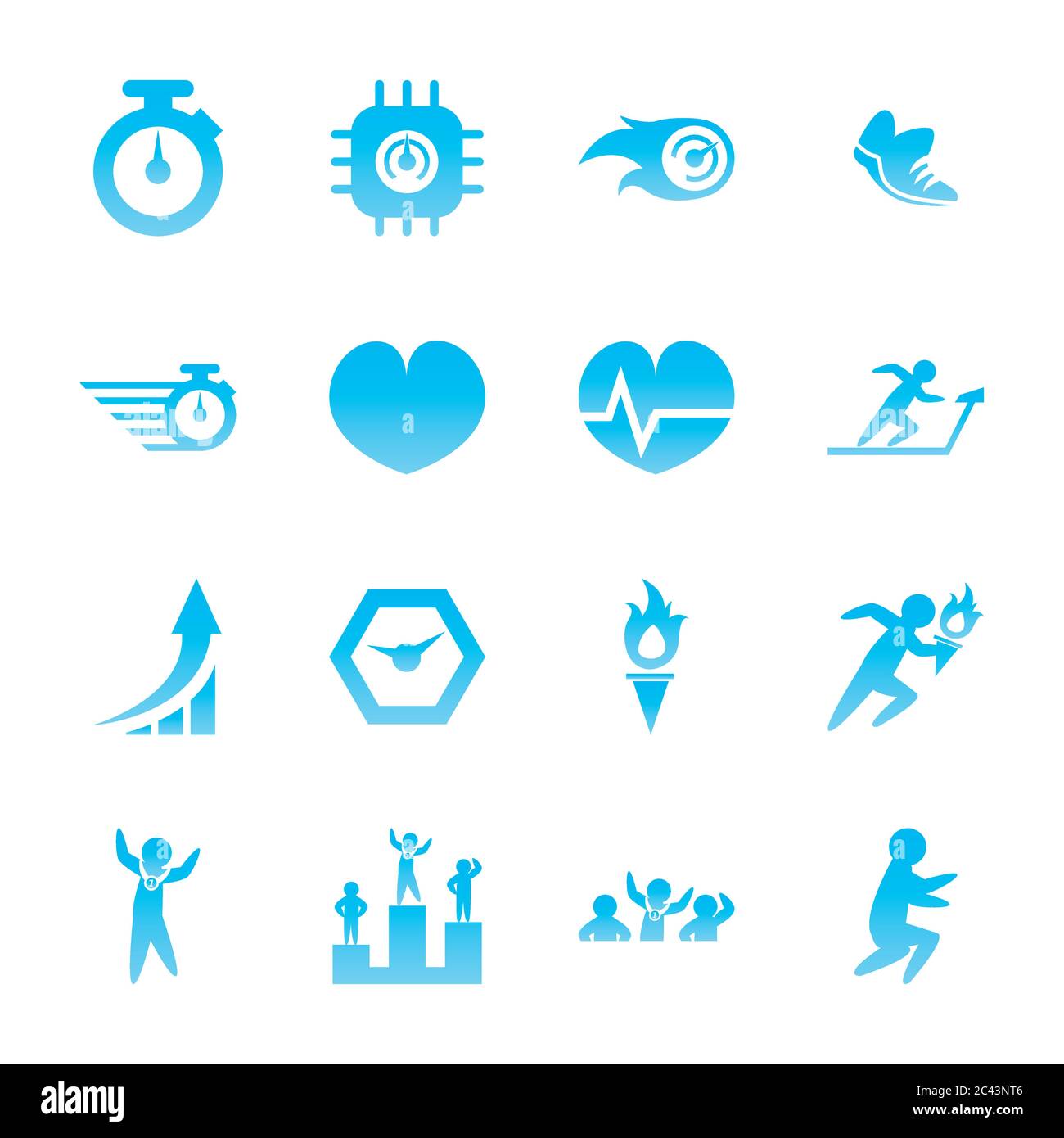 Running gradient style icon set design, Marathon athlete training and ...