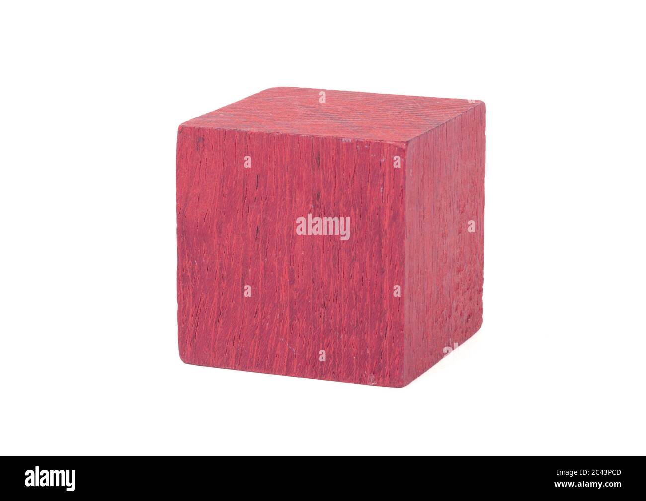 Vintage red building block isolated on white background Stock Photo - Alamy